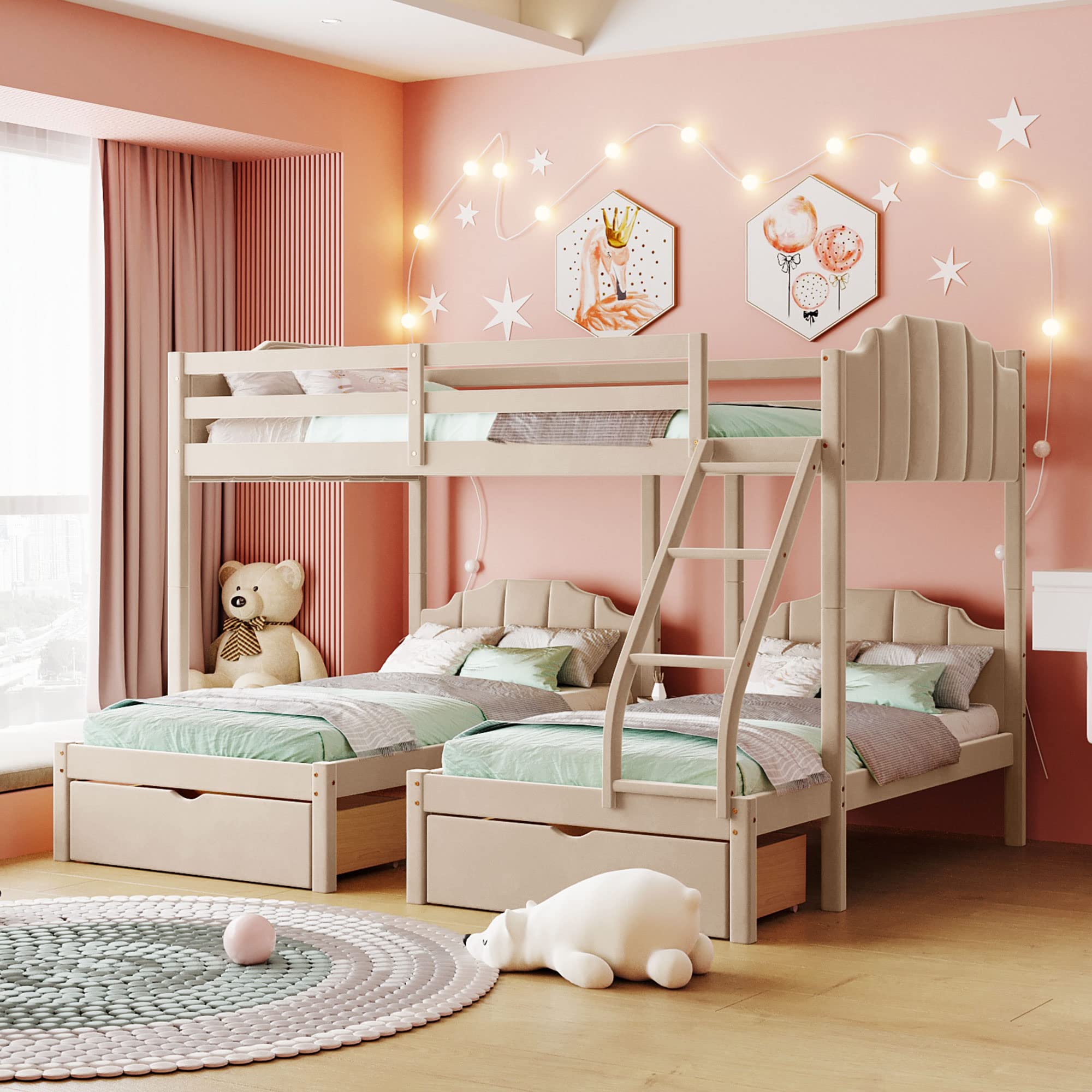 Double twin loft bed top
