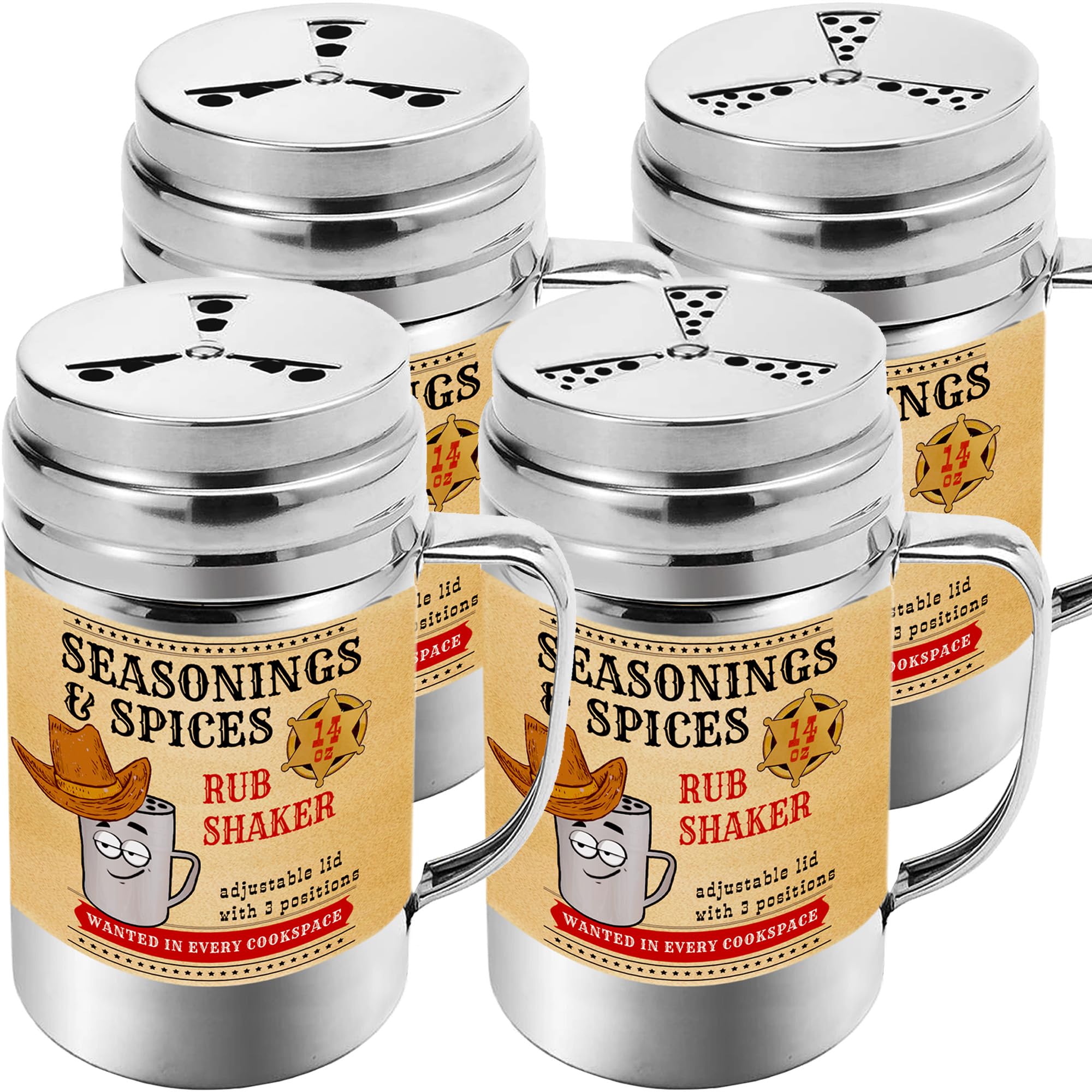 Amazon.com: CUSINIUM [Pack of 4] 14 oz Seasonings Spice Shakers - BBQ ...