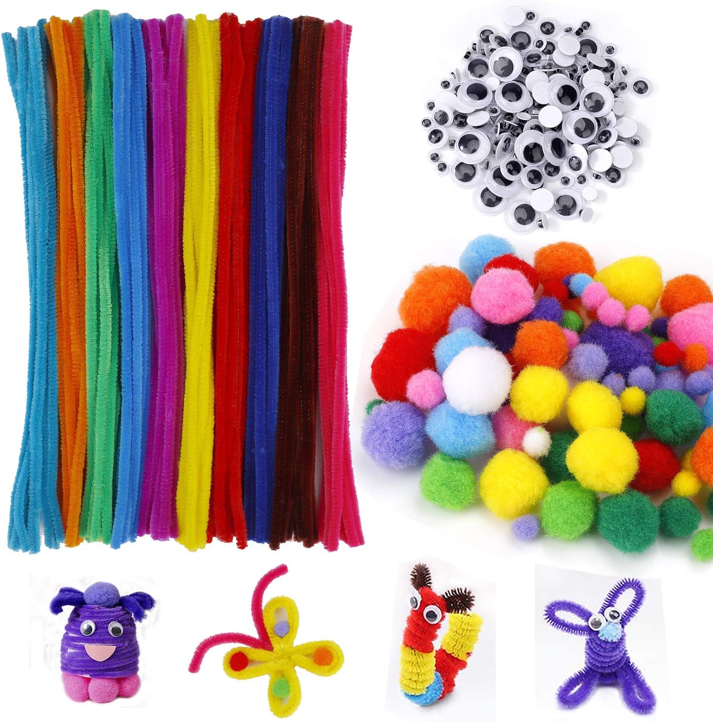 MengH-SHOP Pipe Cleaners Set Crafting Kits for kids with Chenille Stems ...