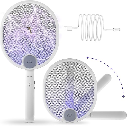 Bug Zapper Electric Swatter, 4000V Foldable Racket, Fly Swatter Fly ...