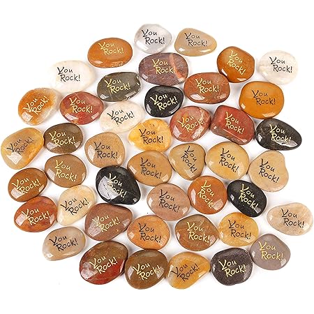 Amazon.com: ROCKIMPACT 100PCS Engraved Rocks Different Words ...