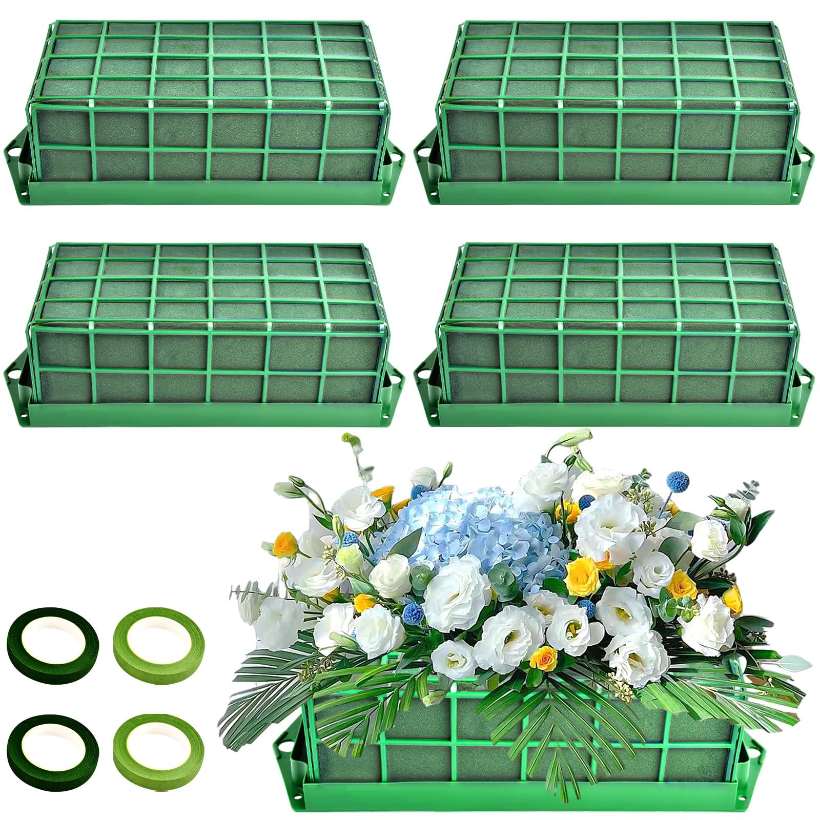 Amazon.com: Supkiir 4 Pieces Floral Foam Cage, Green Foam Block for ...