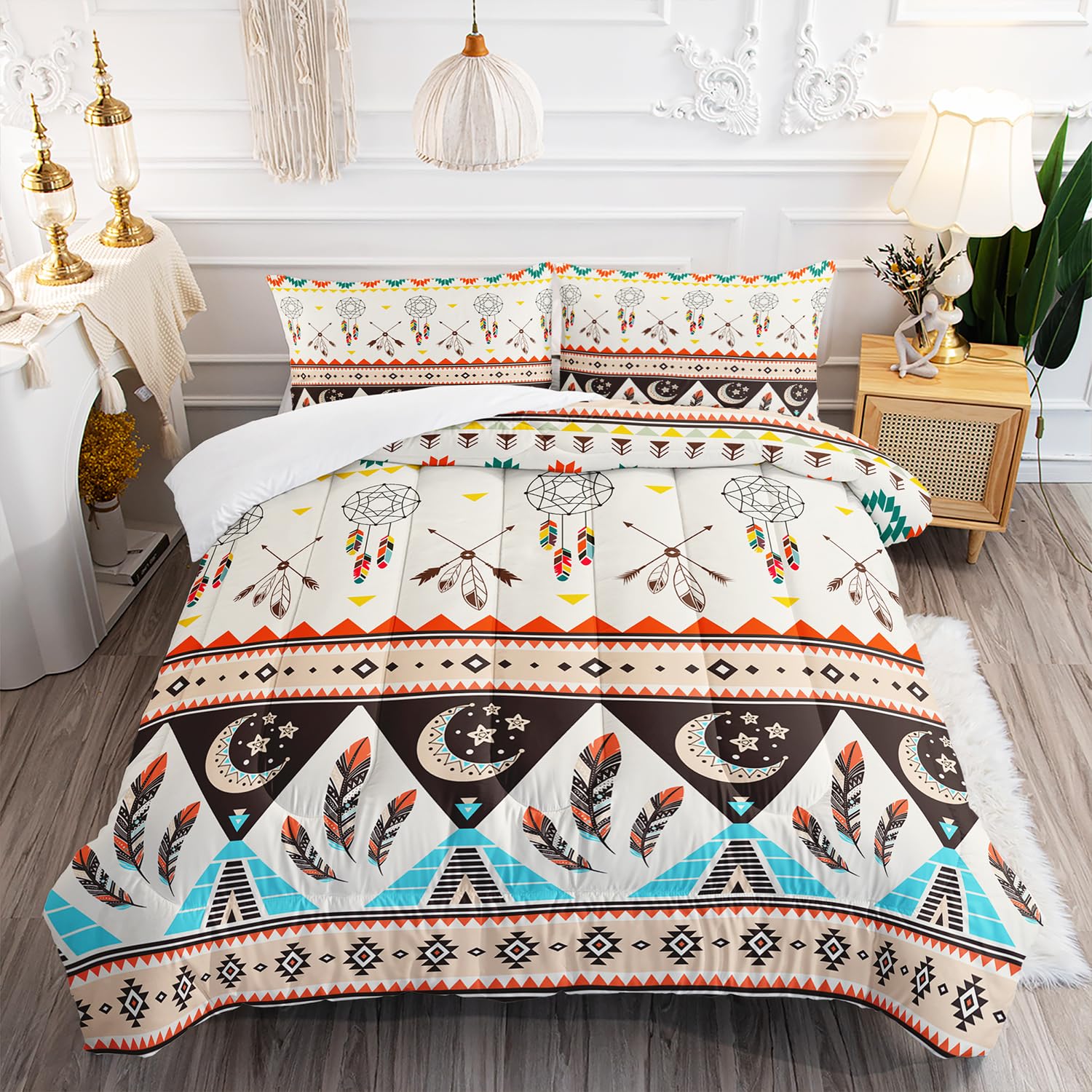 Native American Indian Comforter Bedding Sets Blue Native Tribes