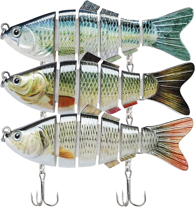 TRUSCEND Fishing Lures for Bass Trout Multi Jointed Swimbaits Slow ...