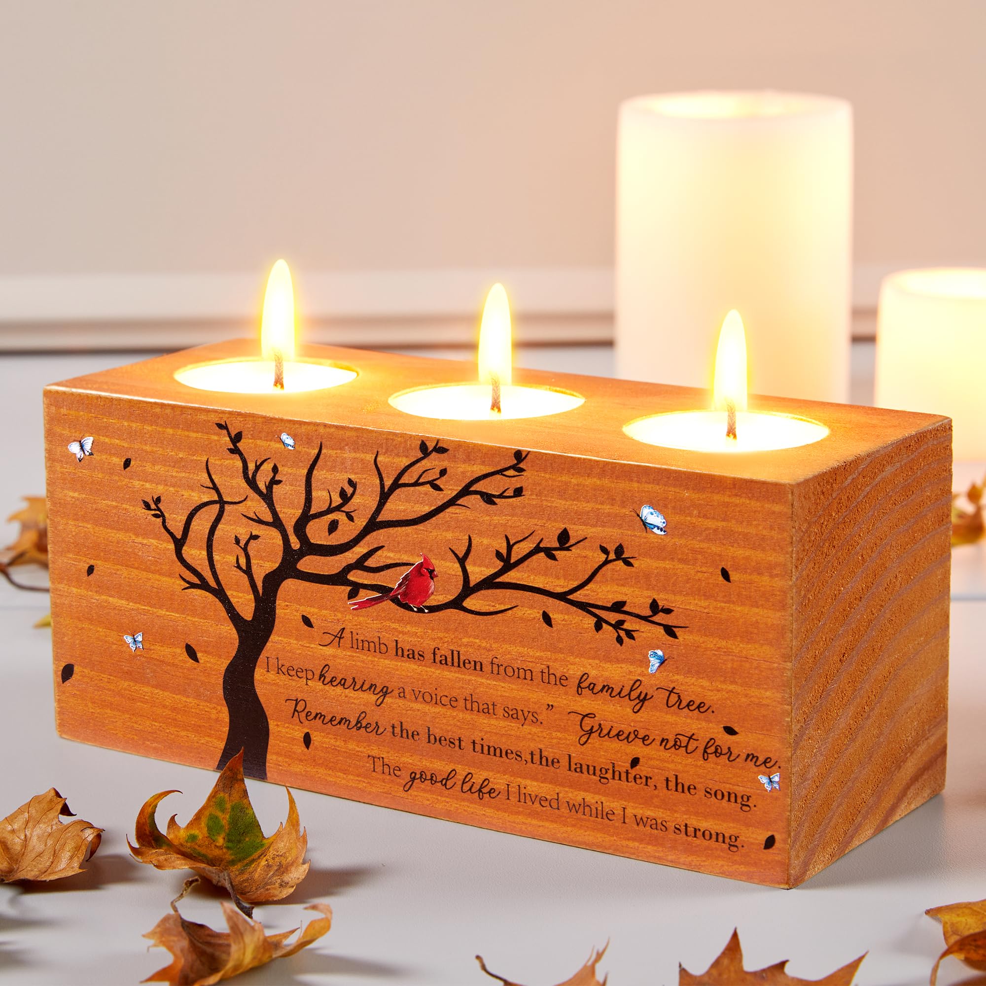 Amazon.com: Sympathy Gift, Wooden Memorial Tea Light Candle Holder, A ...