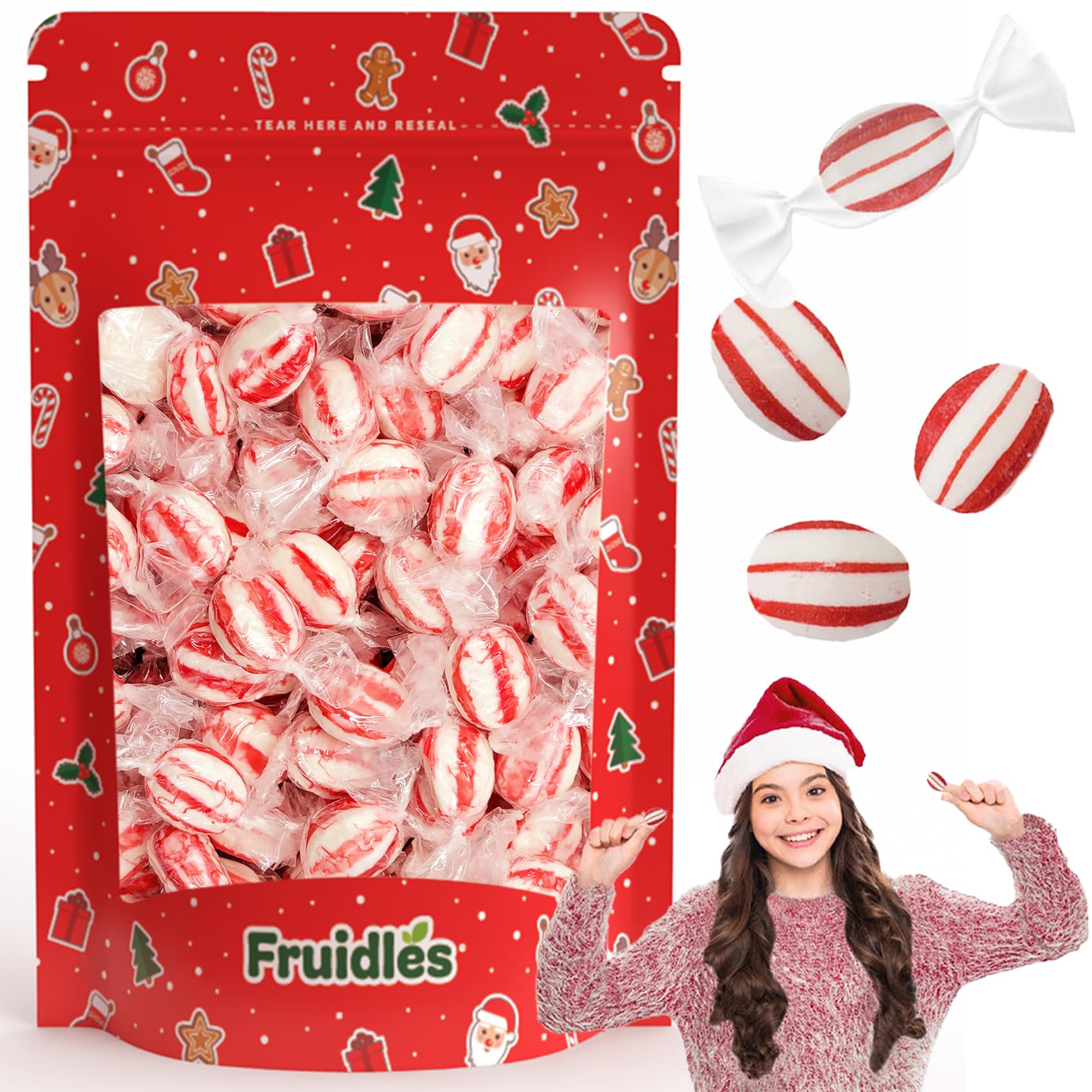 Amazon.com : Fruidles Peppermint Hard Candy Balls Rounds, Individually ...