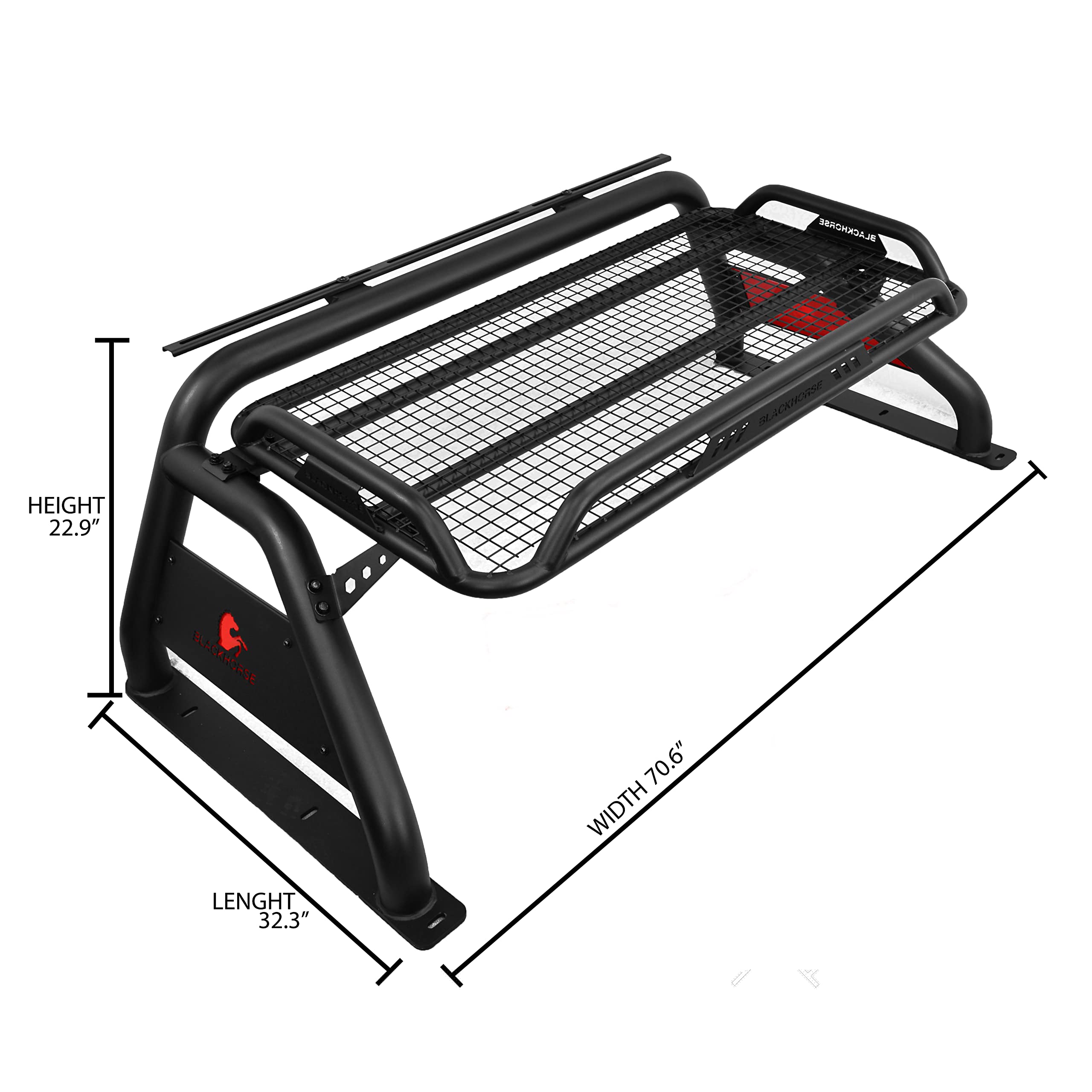 Black Horse Atlas Roll Bar Black Compatible with 17-23 Titan/XD|11-23 ...
