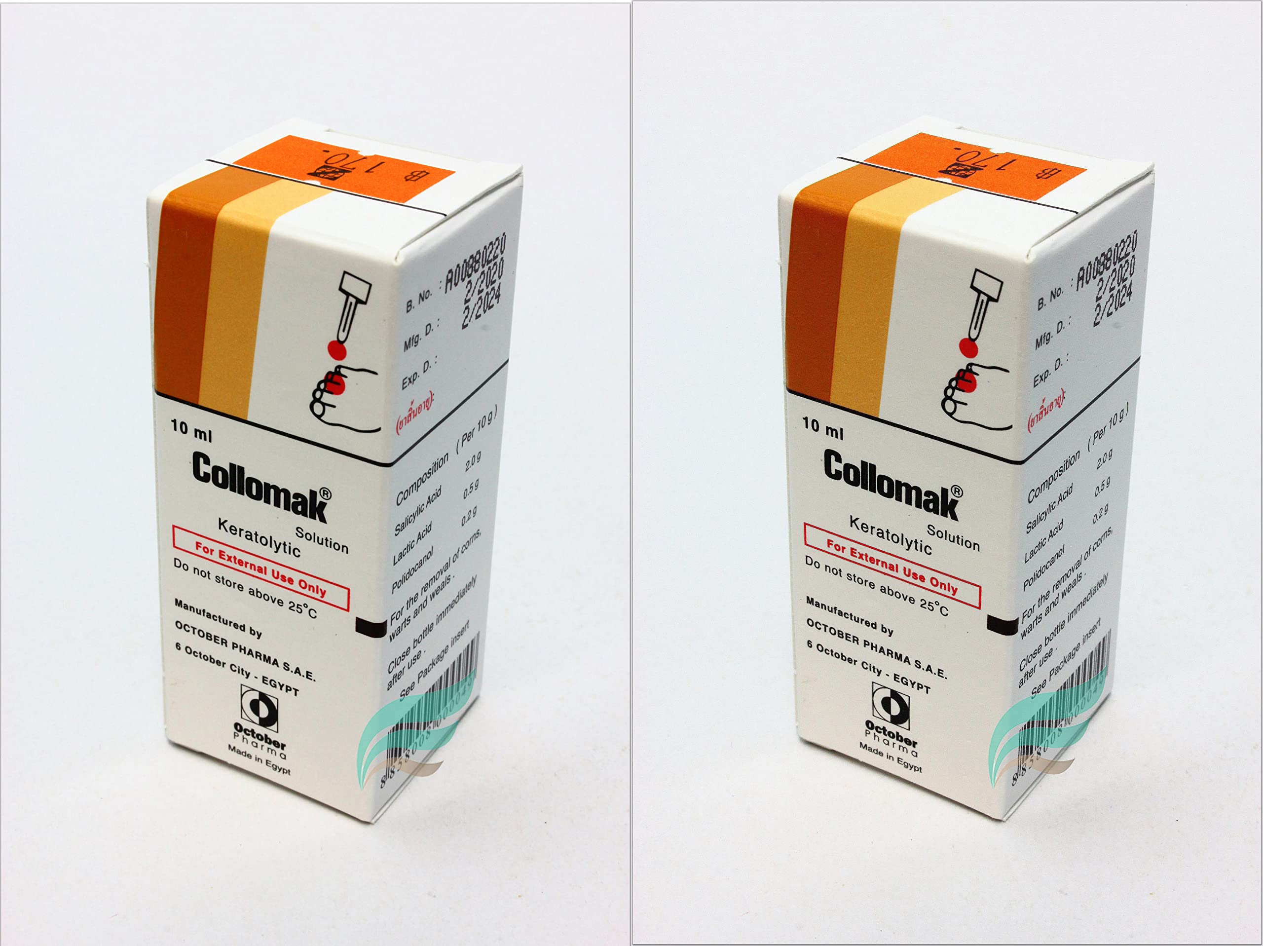 Buy COLLOMAK Salicylic 20% remove wart, skin tag, corn 2box Online at ...