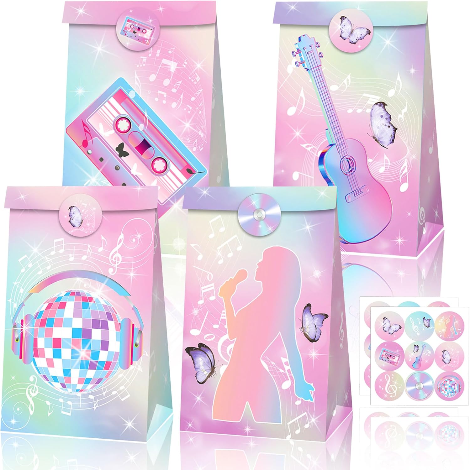 Amazon.com: LaVenty 12 PCS Singer Theme Party Favor Bags Pop Star Theme ...
