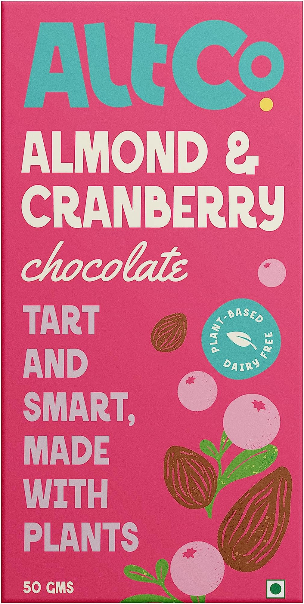Alt Co. Vegan Almond and Cranberry chocolate | Richness of vegan almond ...