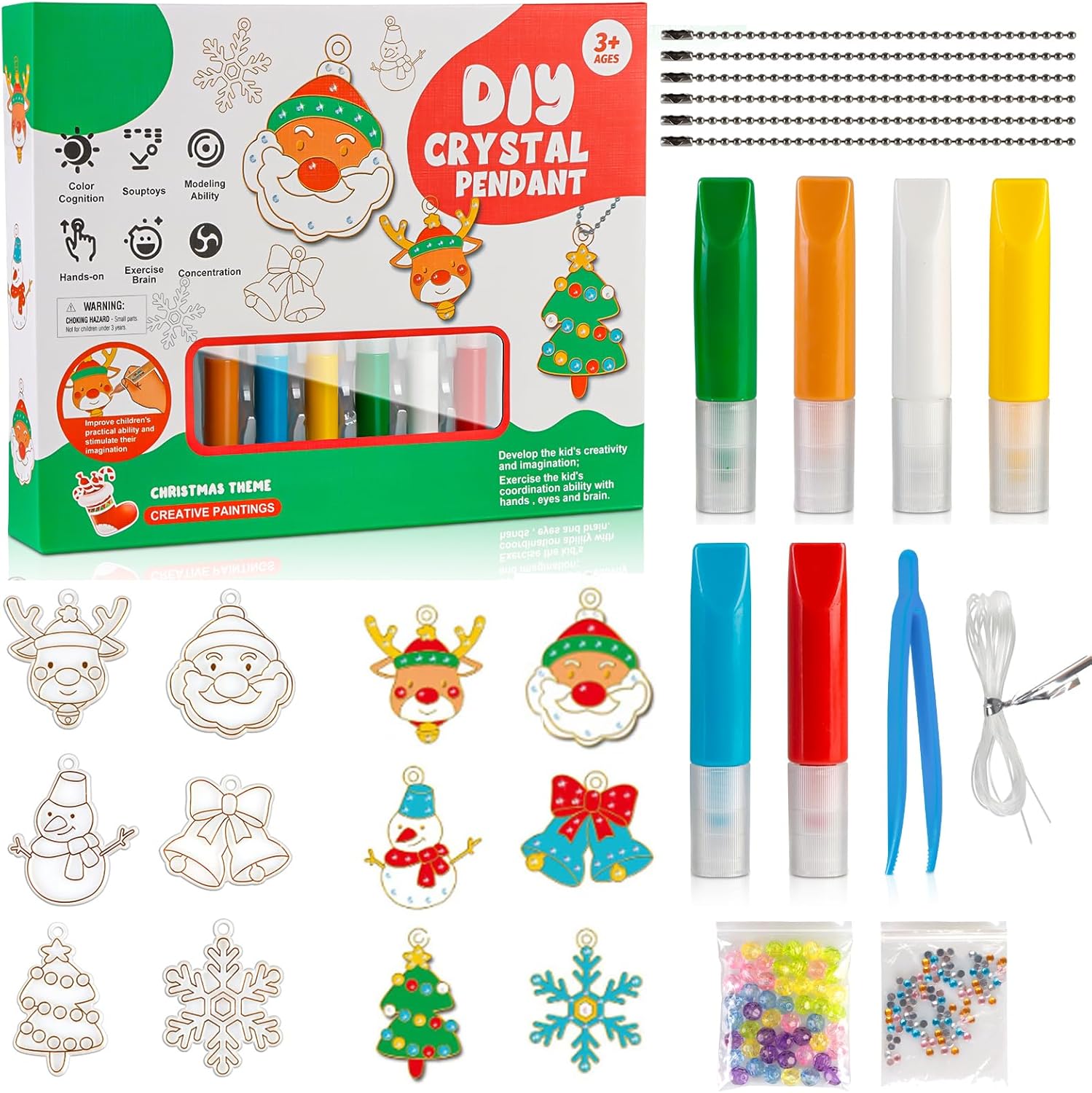 Amazon.com: DIY Crystal Paint Arts and Crafts Set, DIY Crystal Pendant ...