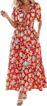 KIRUNDO Spring Summer Wedding Guest Dresses for Women 2026 Boho Floral ...