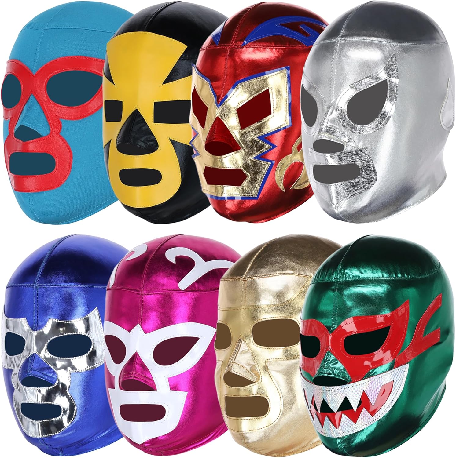 Amazon.com: THREE MASK Pro-Quality Wrestling Masks (8 Pack) | Authentic ...
