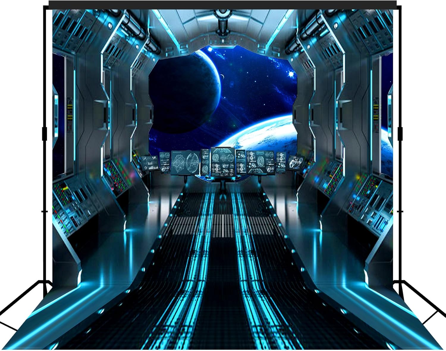 Amazon.com : Futuristic Hallway Aboard Spaceship Backdrop Extra Large ...