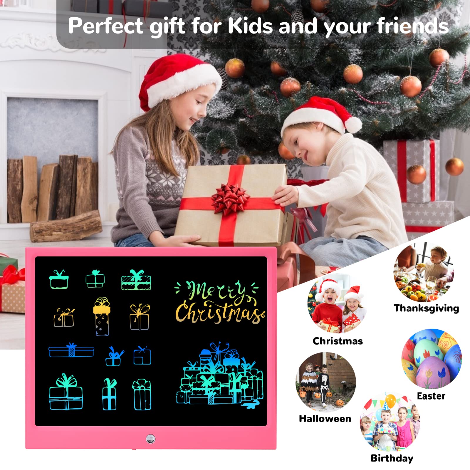 LCD Writing Tablet, 15 Inch Large Colorful Screen Doodle Board Doodle ...