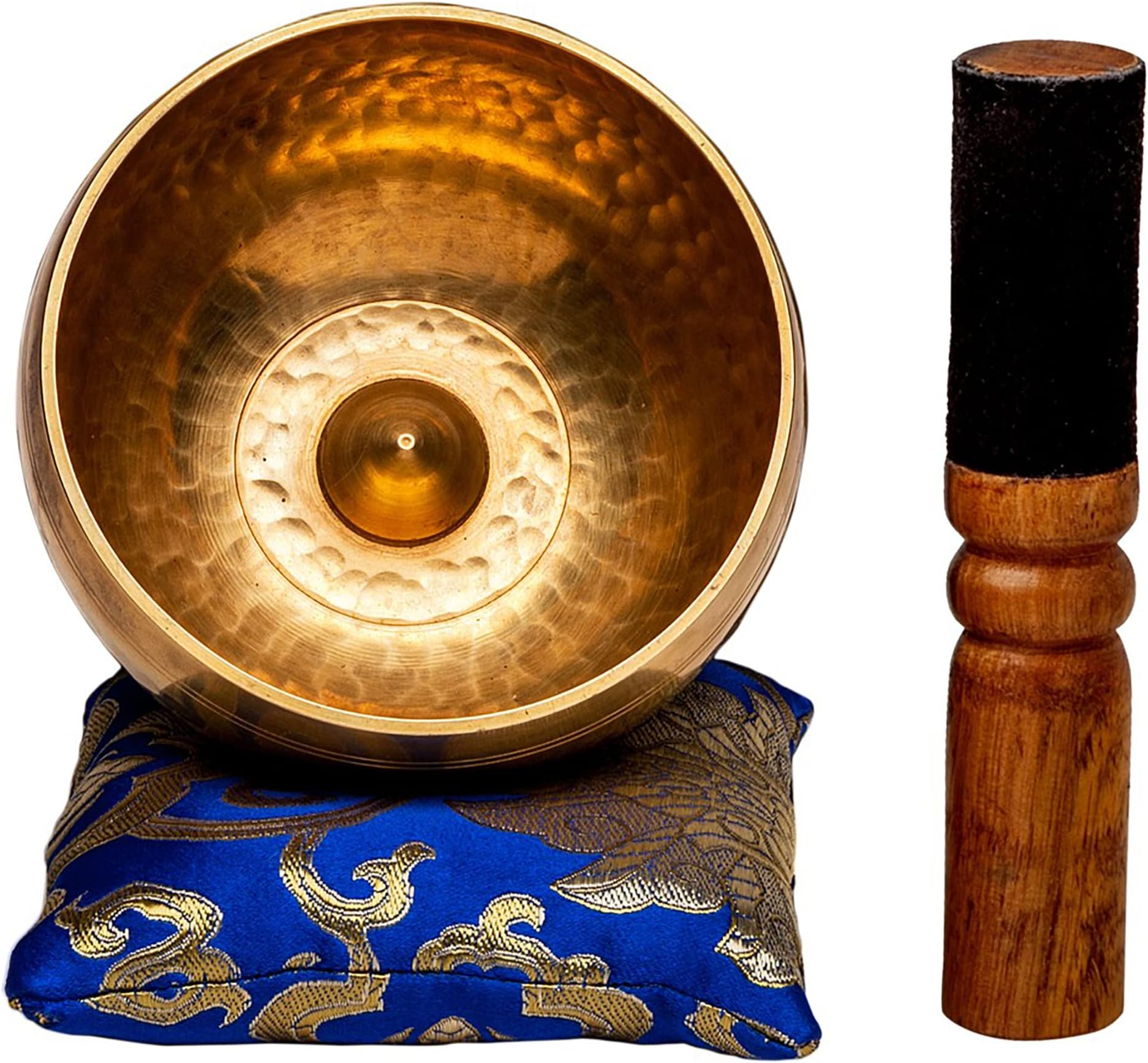 Amazon.com: 5 Gold Tibetan Meditation Yoga Singing Bowl Set (Large ...
