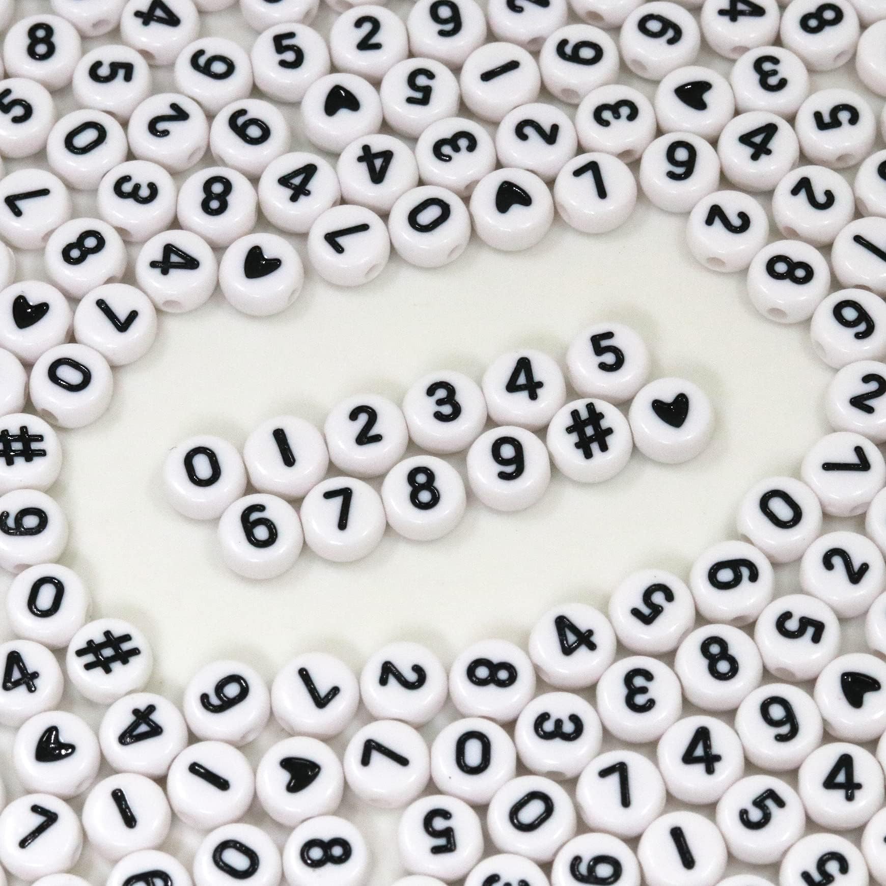 Amazon.com: TOAOB 1940pcs Acrylic Alphabet Beads 4x7mm White Round ...