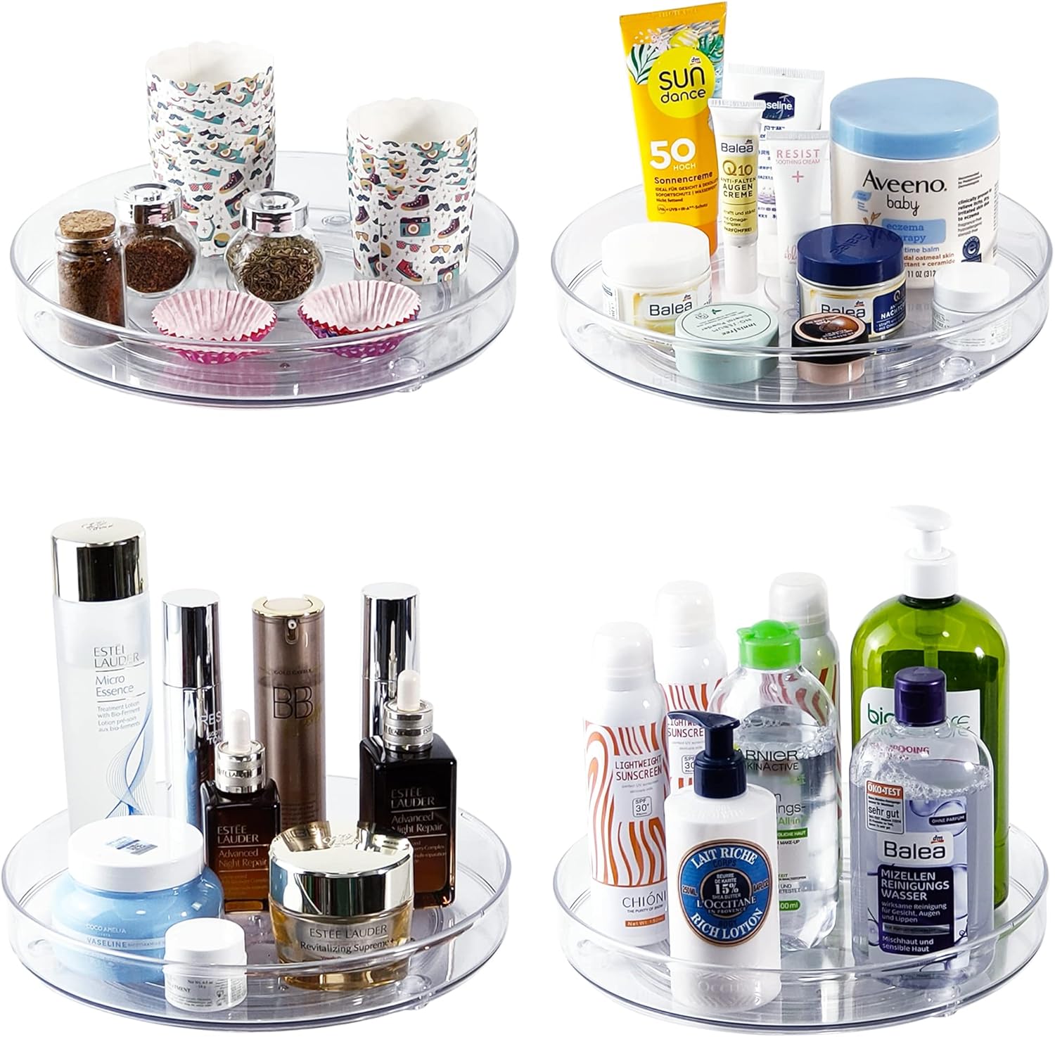 Amazon.com - YCLADEC 4 Pack Lazy Susan 9.25" Inch Turntable Organizer ...