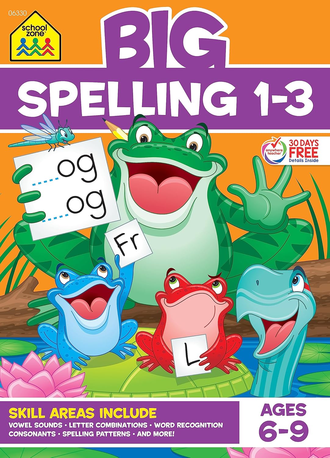 School Zone - Big Spelling Grades 1-3 Workbook - 320 Pages, Ages 6 to 9 ...