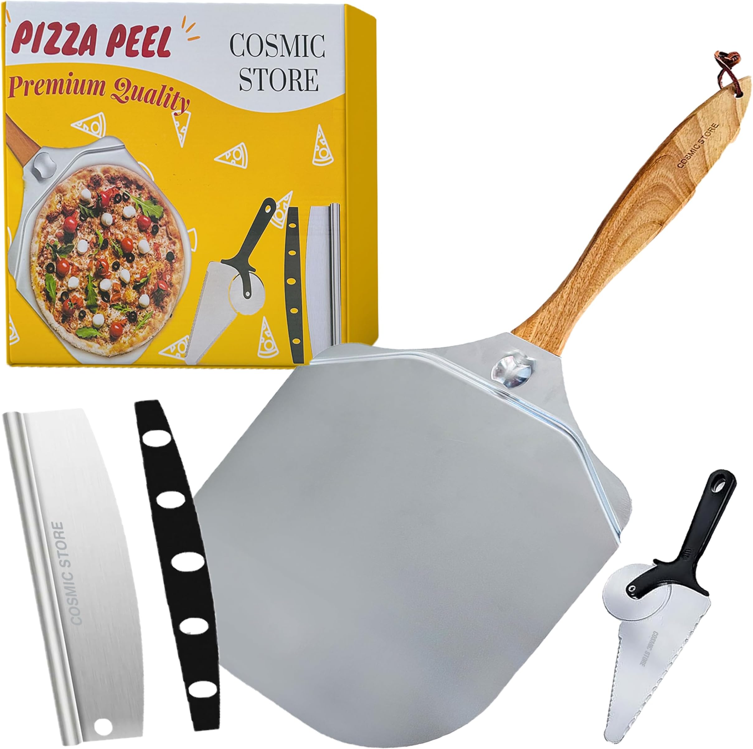 Amazon.com: Cosmic Store Aluminum Pizza Peel-Perfection Trio Set "From ...