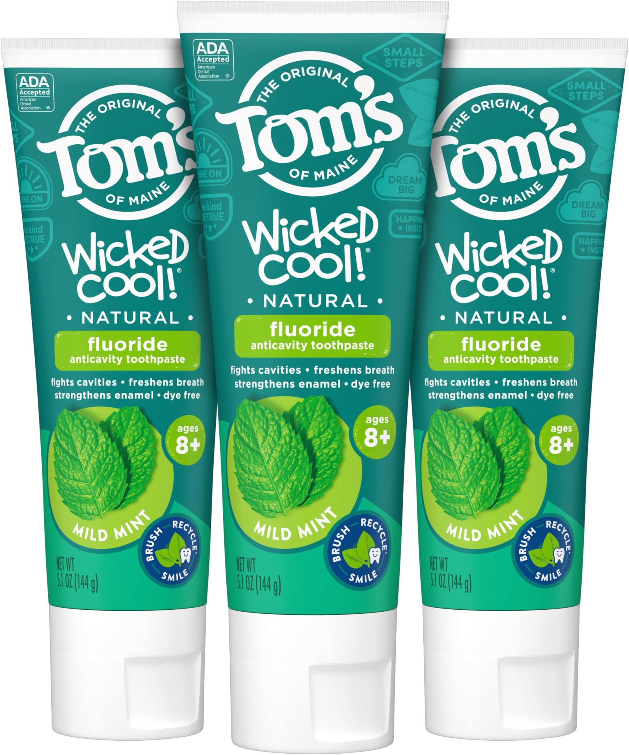 Amazon.com : Tom's of Maine Whole Care Natural Toothpaste with Fluoride ...