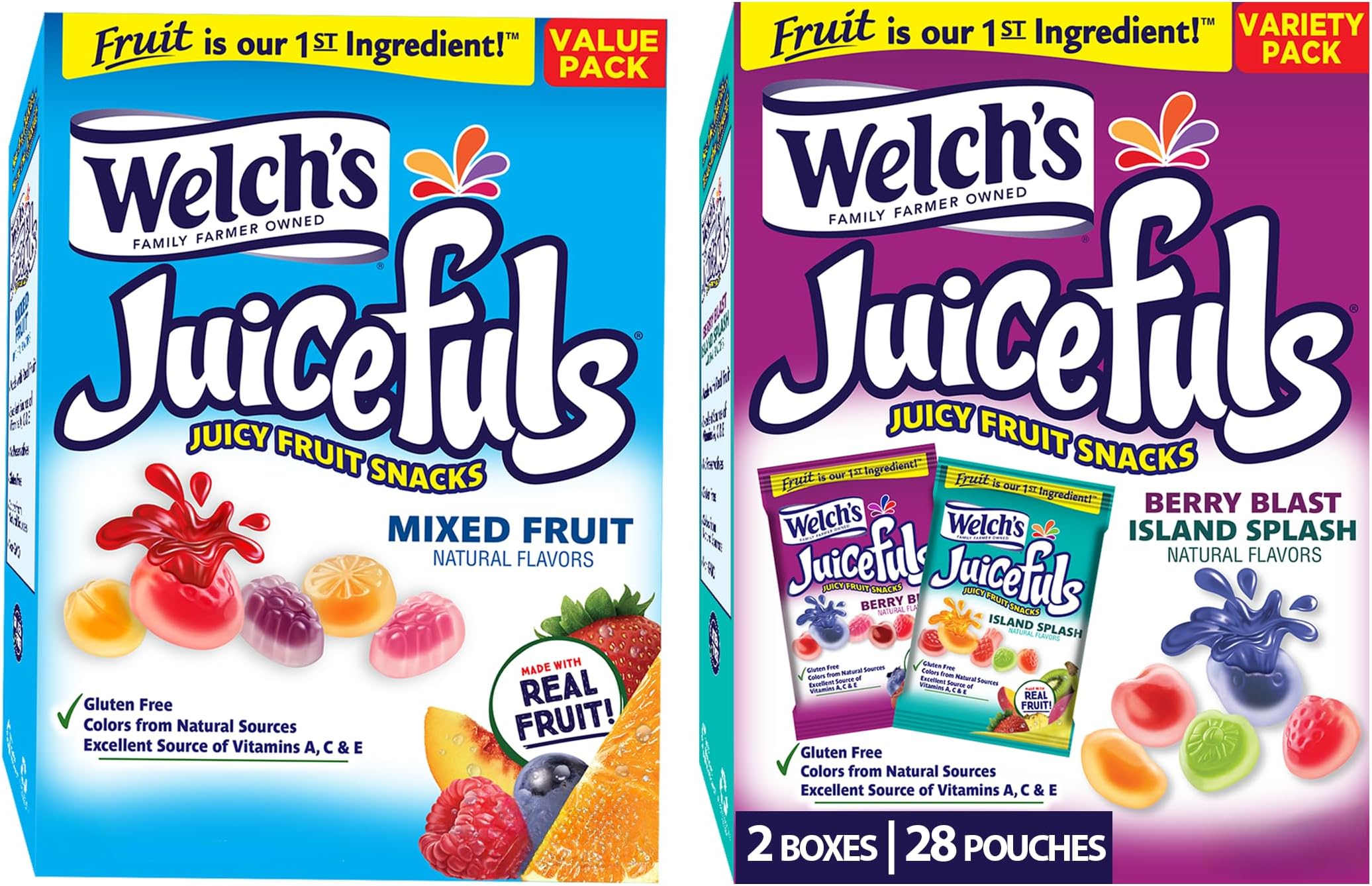 Amazon.com: Welch's Juicefuls Juicy Fruit Snacks Bundle, Mixed Fruit ...