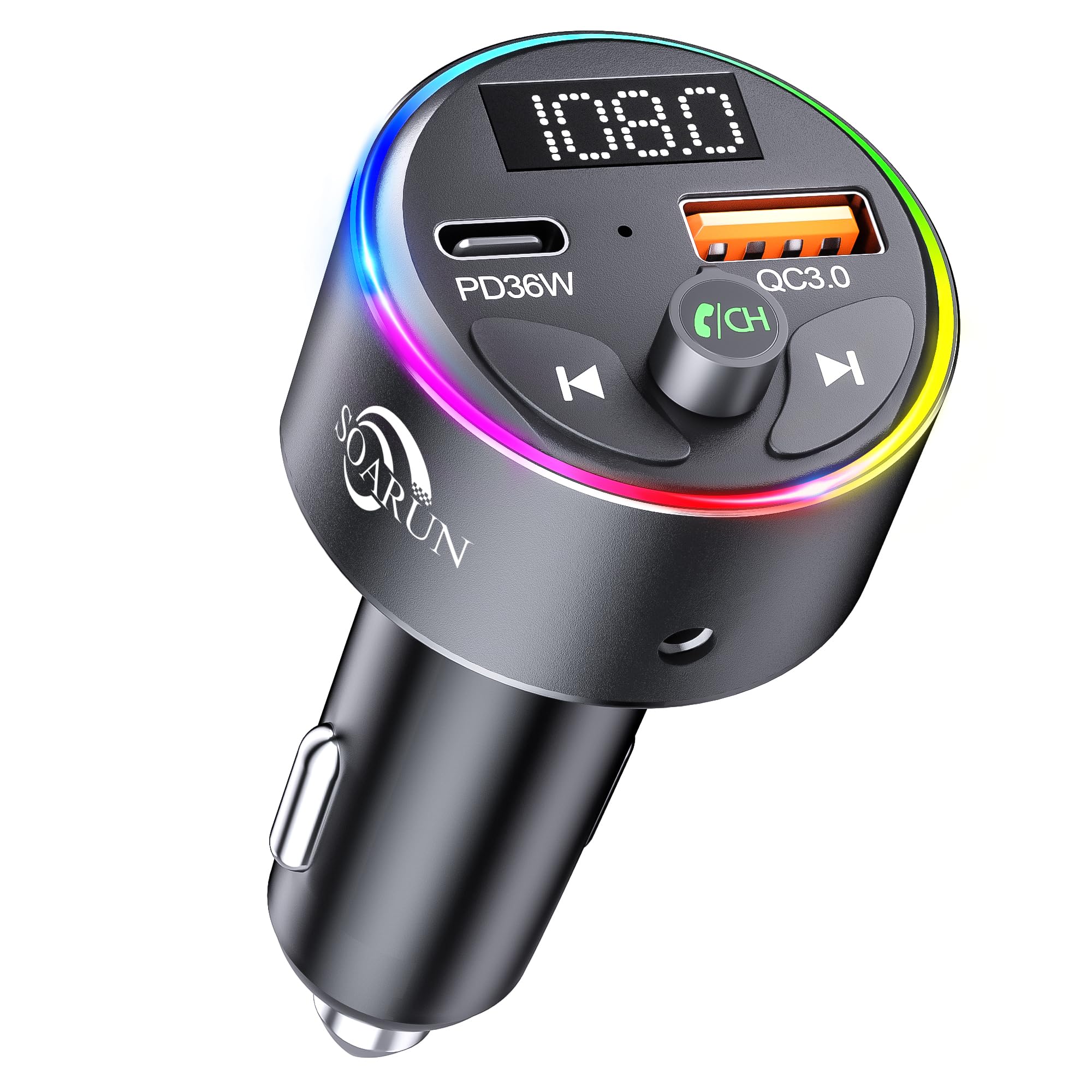 Amazon.com: SOARUN Bluetooth 5.3 FM Transmitter Car Adapter,54W Fast ...