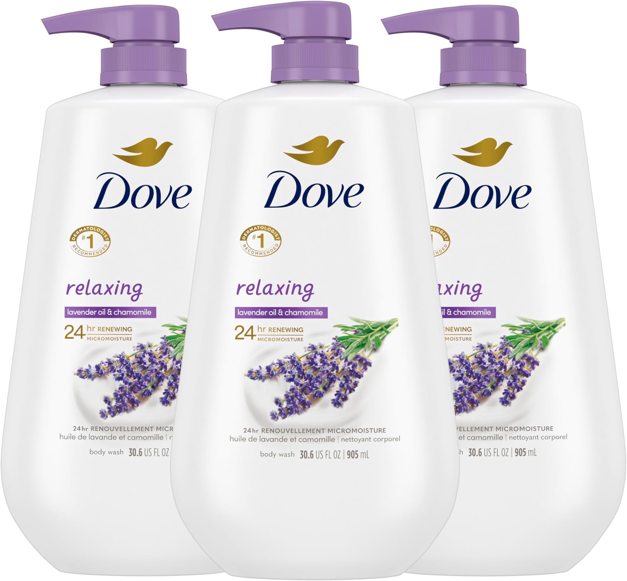 Amazon.com : Dove Body Wash with Pump Relaxing Lavender Oil & Chamomile ...