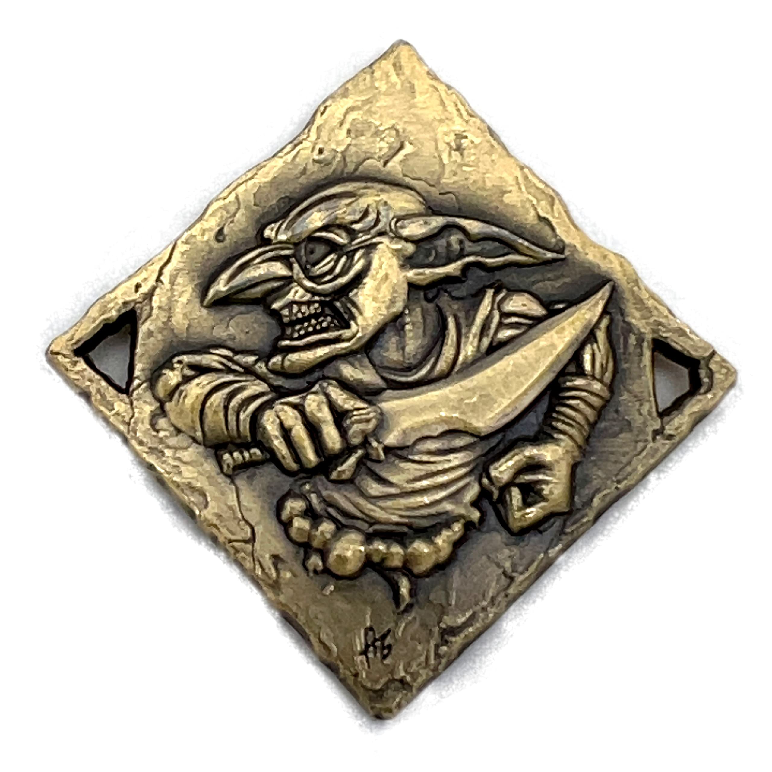 Amazon.com: Cryptic Creative Gold Goblin Decision Coin D2 Heads-Tails ...