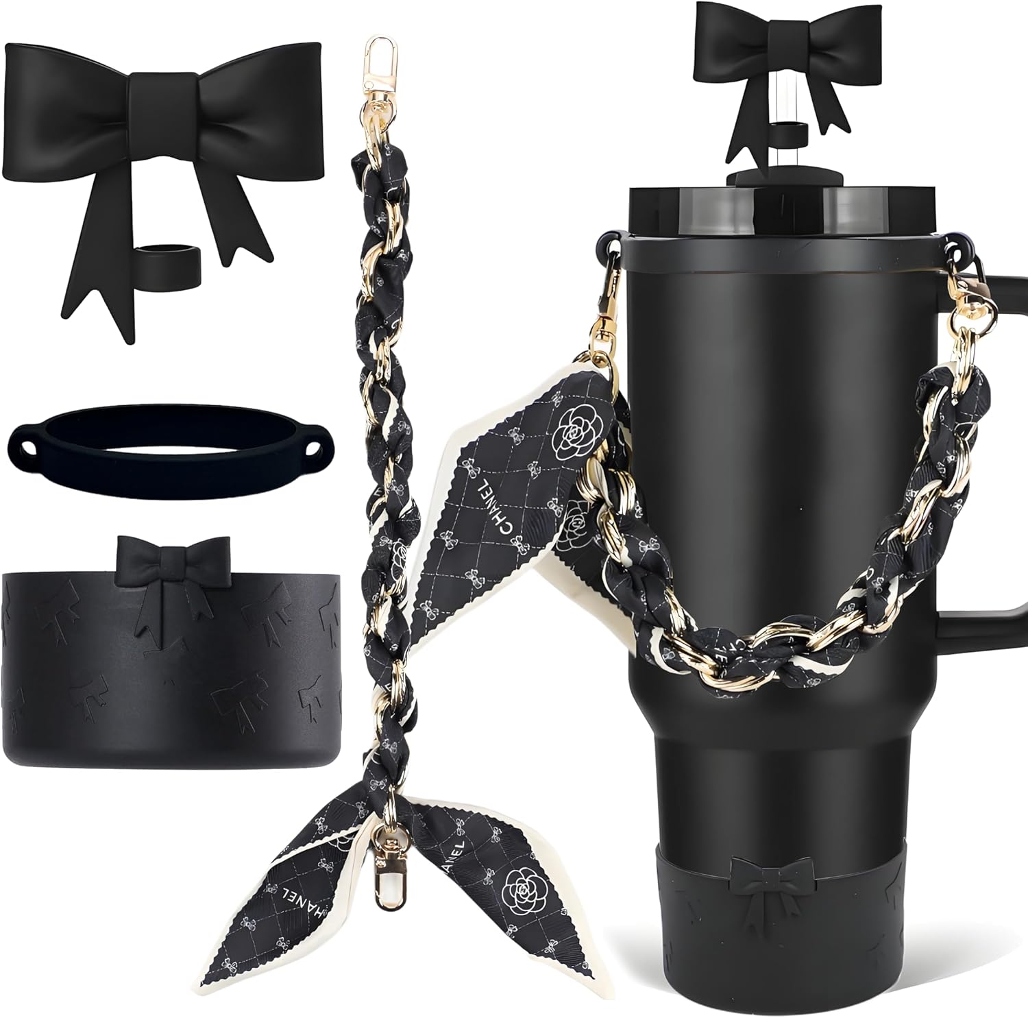 Amazon.com | LEISENOR Stanley Cup Accessories Set, Bow Straw Toppers ...