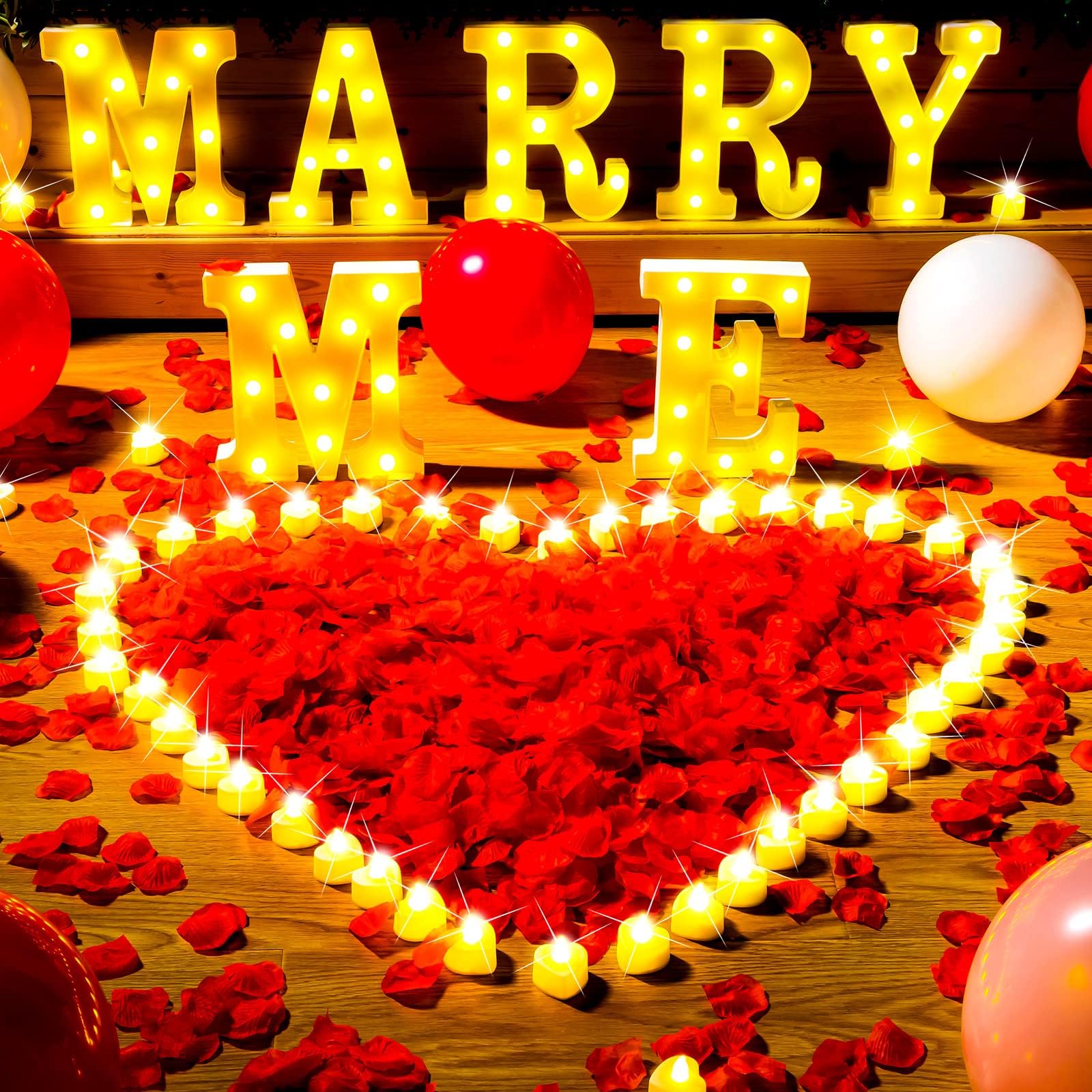 Amazon.com : Hortsun Marry Me Light up Letters Proposal Decorations ...