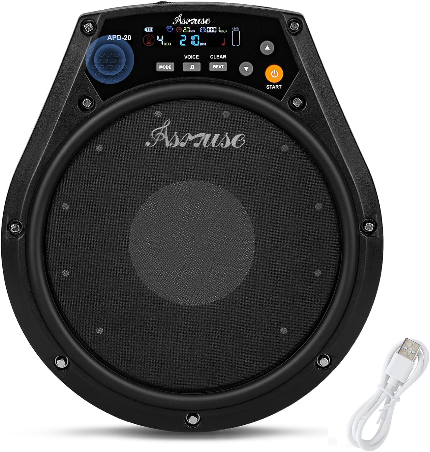 Amazon.com: Asmuse 8" Practice Pad Electronic Portable Drum Pad, Silent ...