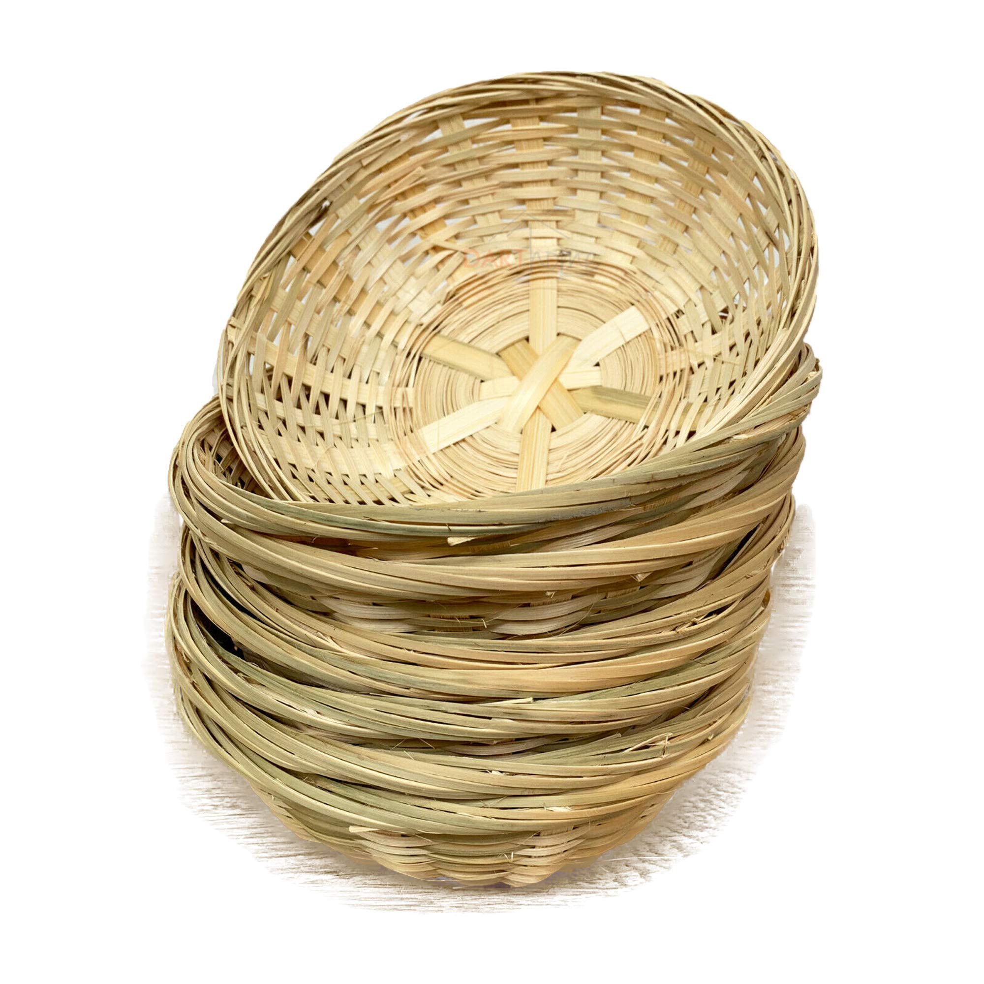 Sets Of Oval Round Woven Bamboo Fruit Snacks Bread Small Wicker Storage ...
