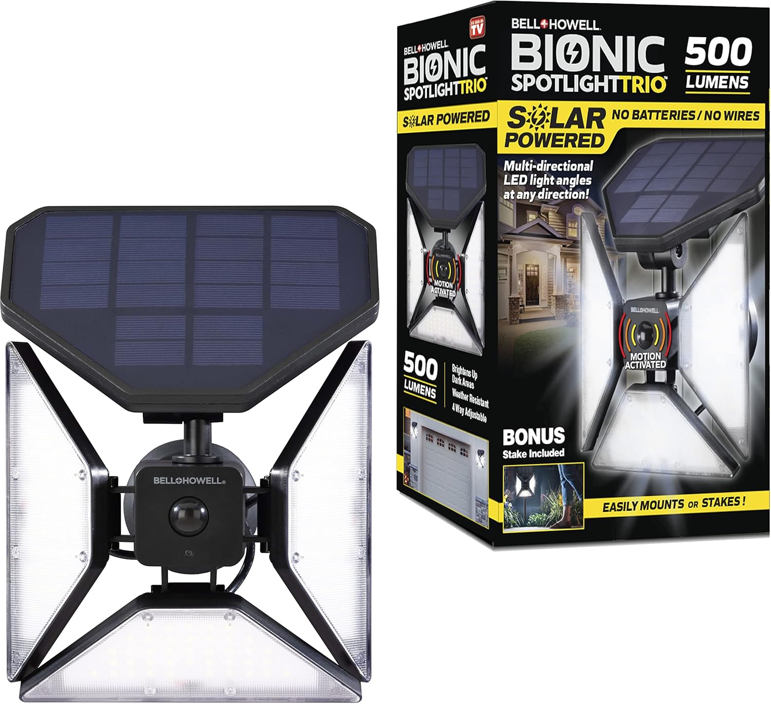 Bionic Trio Solar Lights Outdoor with Motion Sensor by Bell+Howell ...