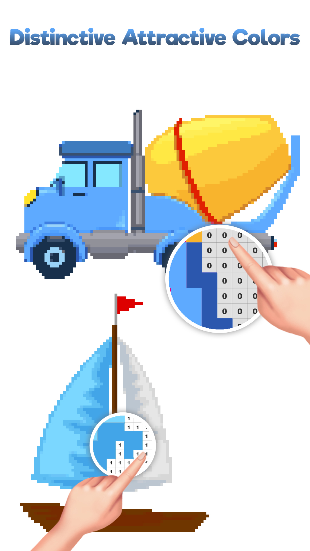 Vehicles Pixel Art Color By Number - Cars, Planes & Bikes Coloring Book ...