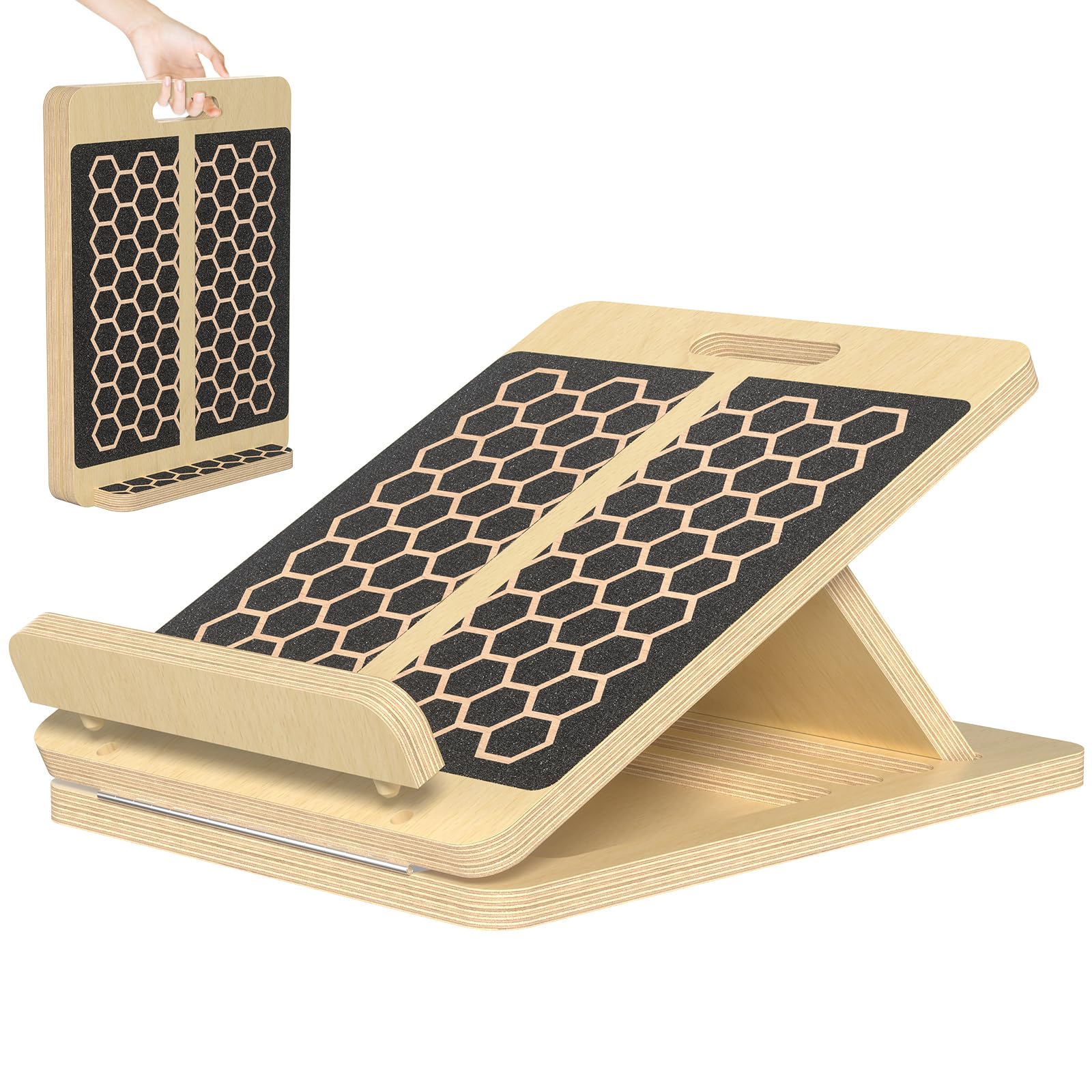 Amazon.com: Portable Slant Board for Calf Stretching, Adjustable Wooden ...