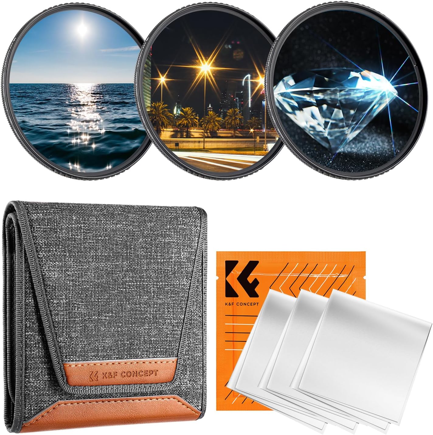 Amazon.com : K&F Concept 52mm Star Filters Kit (3pcs) 4 Points 6 Points ...