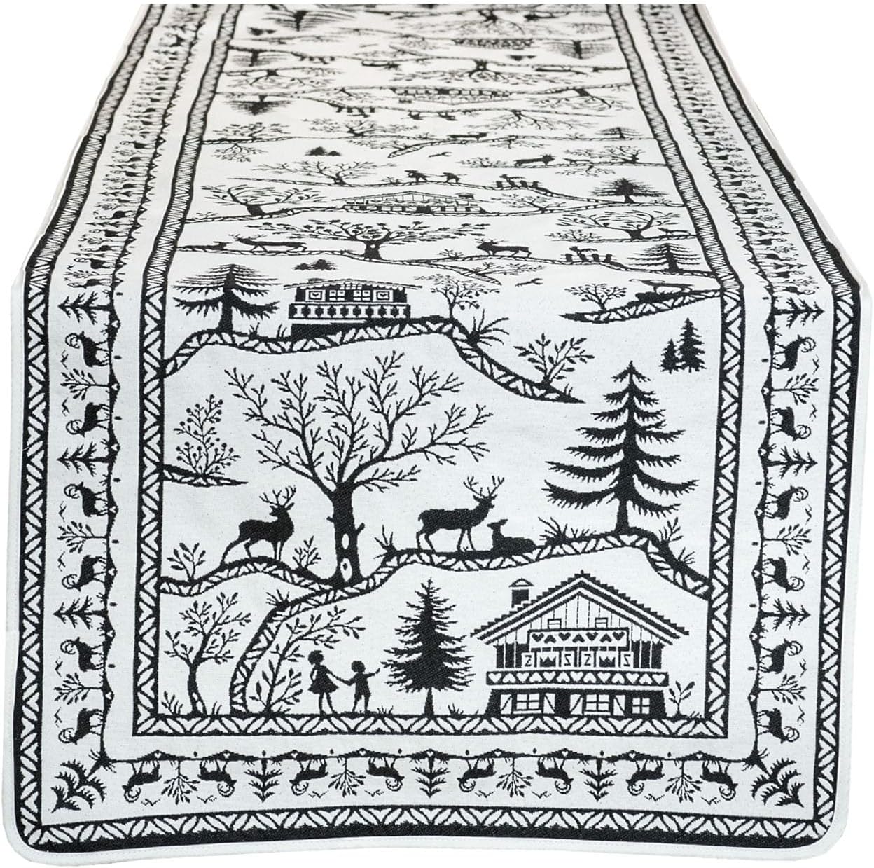 Amazon.com: Tissus Toselli Lausanne, French Jacquard Table Runner ...