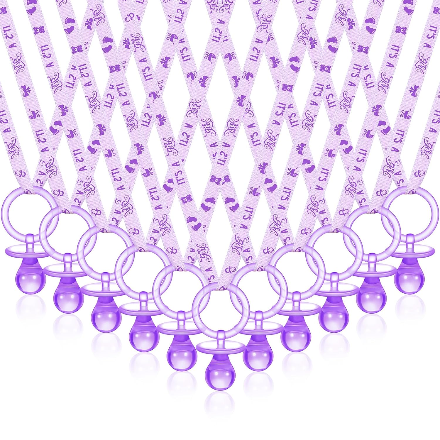 Amazon.com : Junkin 60 Pieces Baby Shower Pacifiers Necklace Acrylic ...