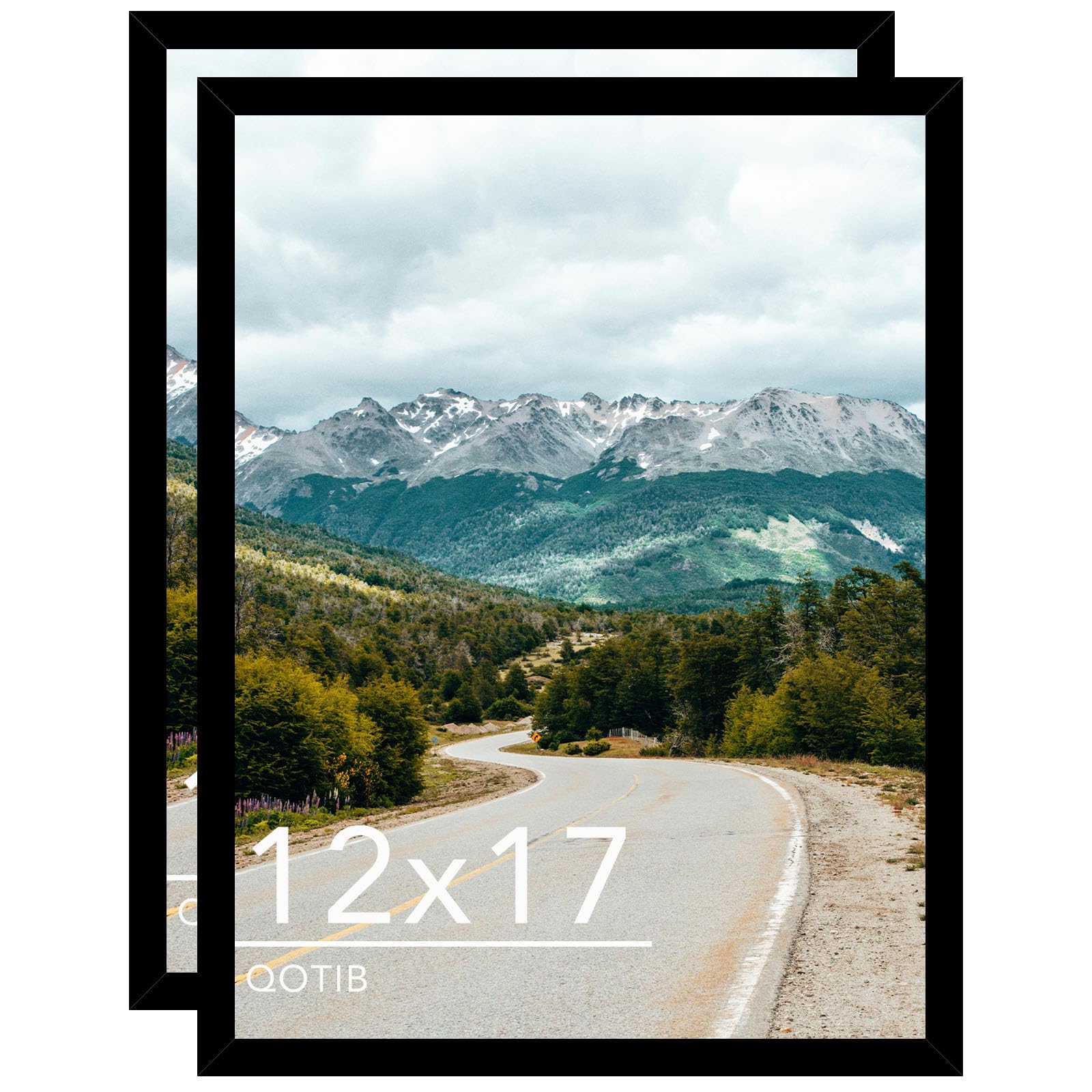 Amazon.com - QOTIB 12x17 Picture Frame Black for Wall Hanging, Wood 12 ...