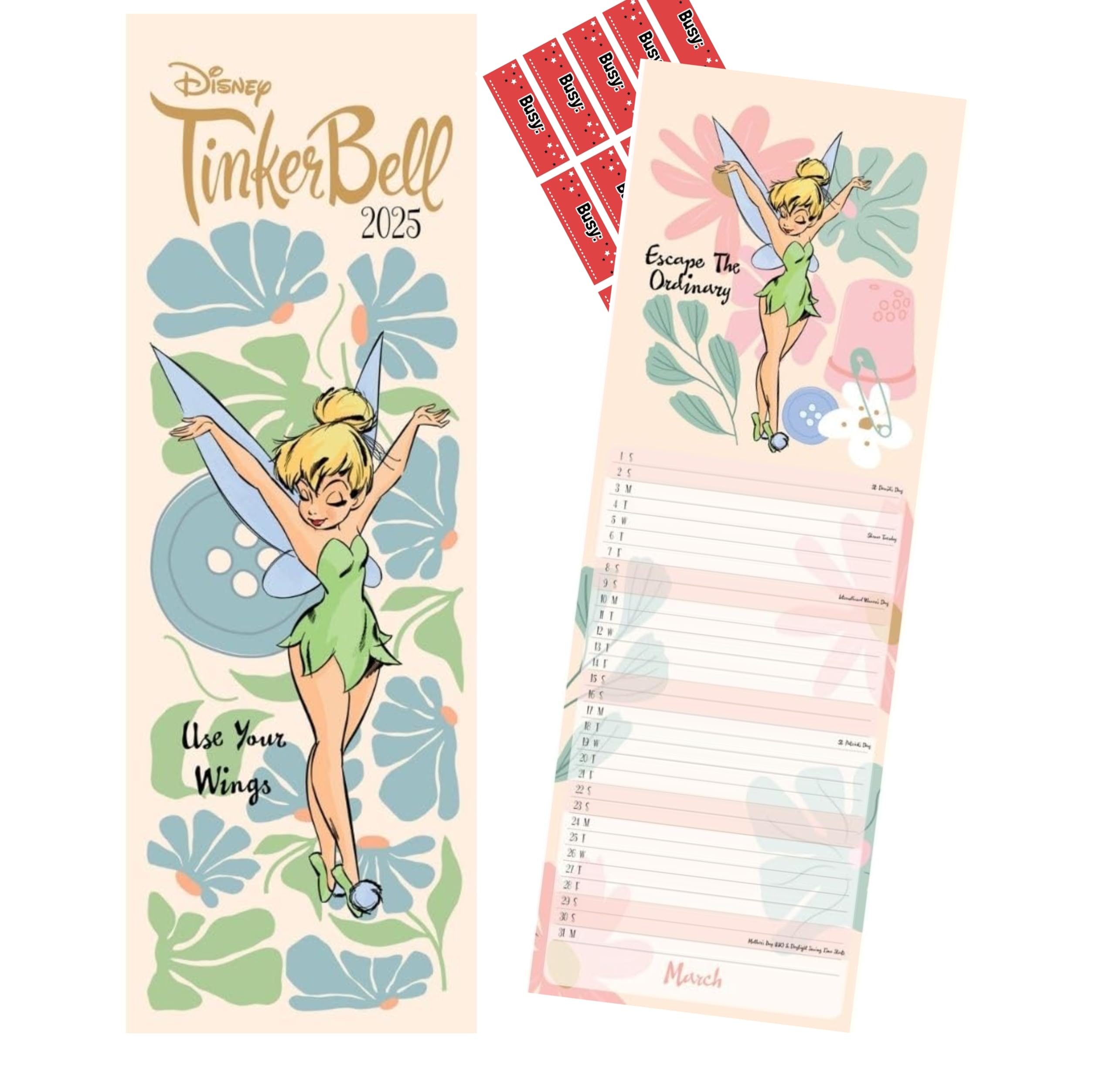 Disney Tinkerbell Calendar 2025 Slim Wall Calendar Gift Present with ...