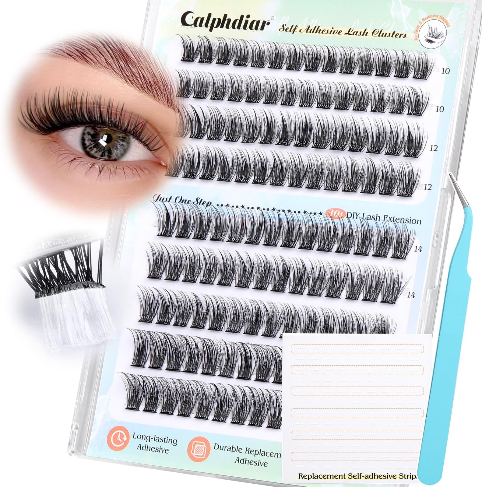 Amazon.com: Self Adhesive Eyelashes Brown Press on Lashes No Glue ...