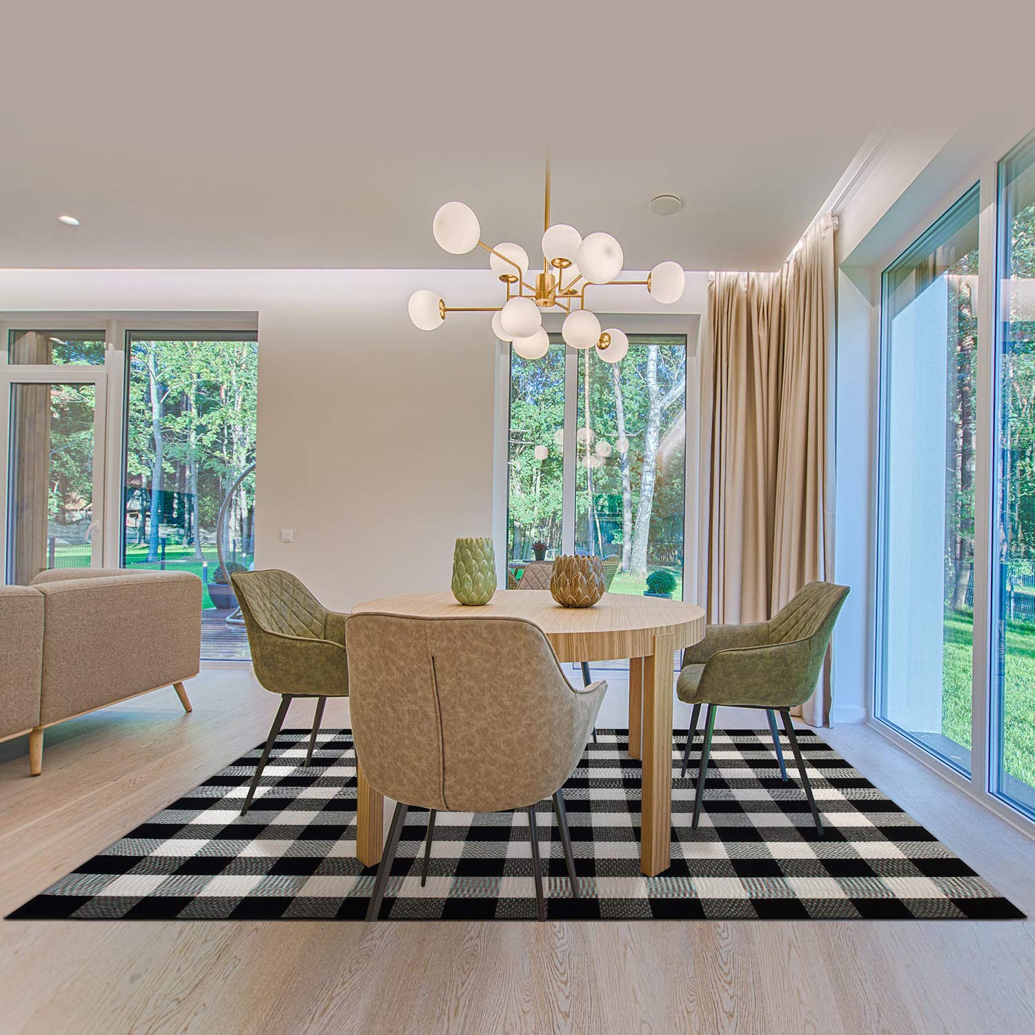 Amazon.com: NANTA Cotton Buffalo Plaid Rug 5.5’ x 7.5’ (67" x 90 ...