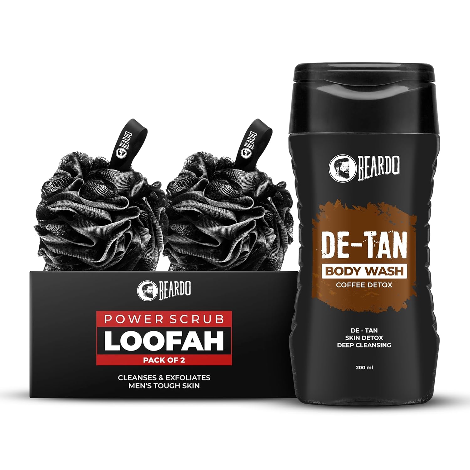 Buy Beardo DeTan Body Wash & Power Scrub Loofah | Deep Cleansing, Tan ...