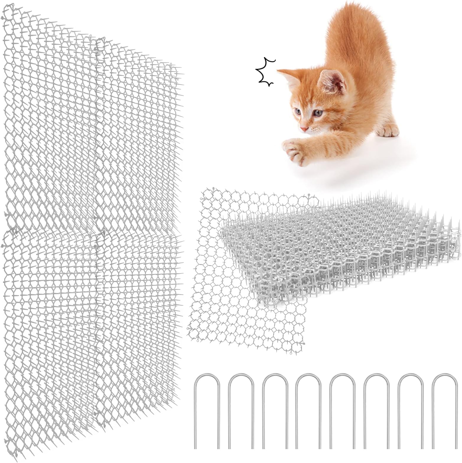 10 Pcs Anti-Chat avec Pointes 4,9 M Tapis Répulsif avec Epine Grille ...