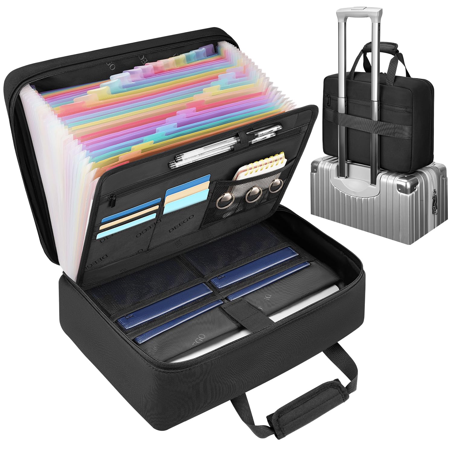 Amazon.com : DEEGO Accordion File Organizer with Handle, 26 Pockets ...