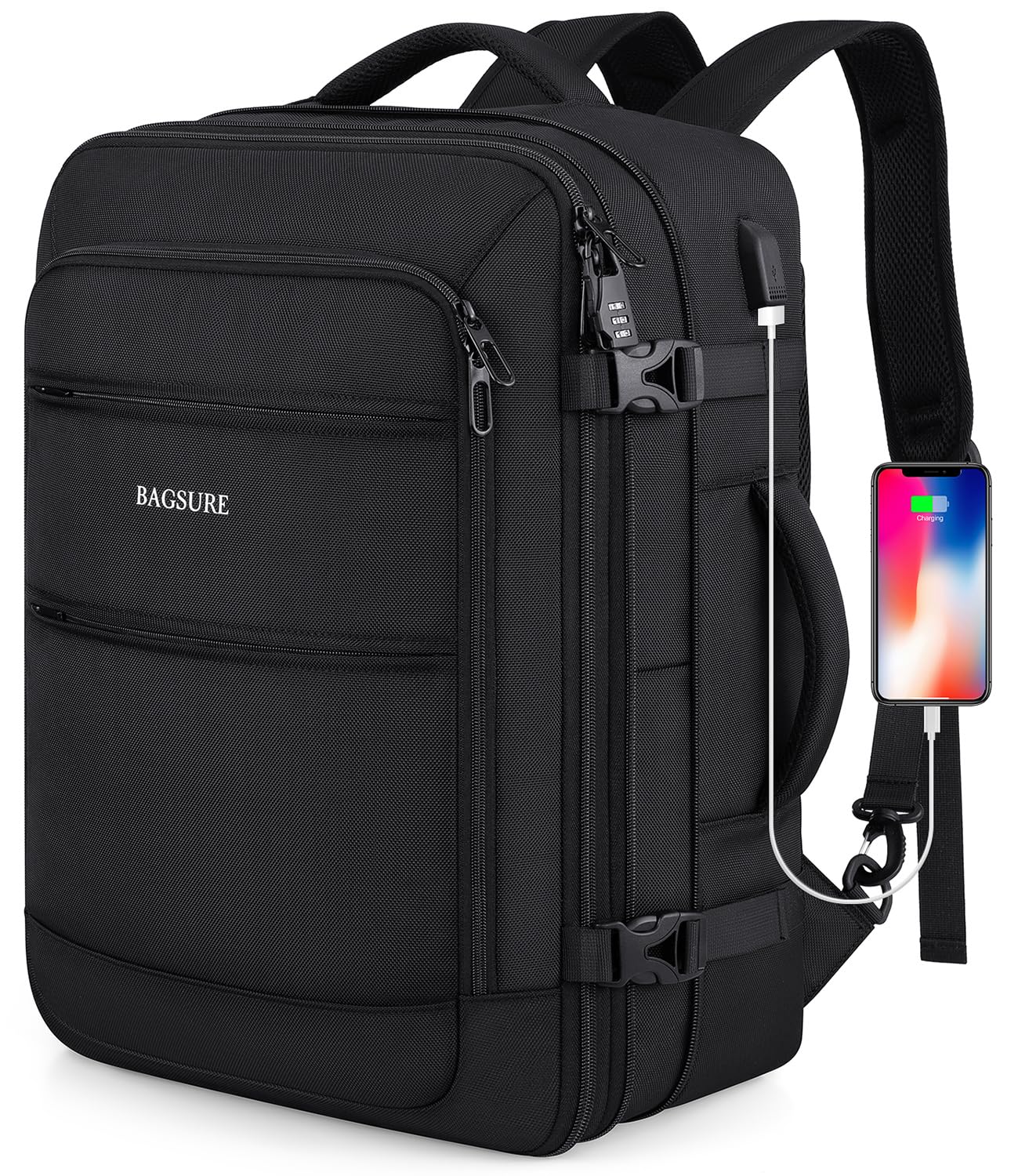 Amazon.com: Bagsure Travel Backpack, 42L Carry on Luggage, Flight ...