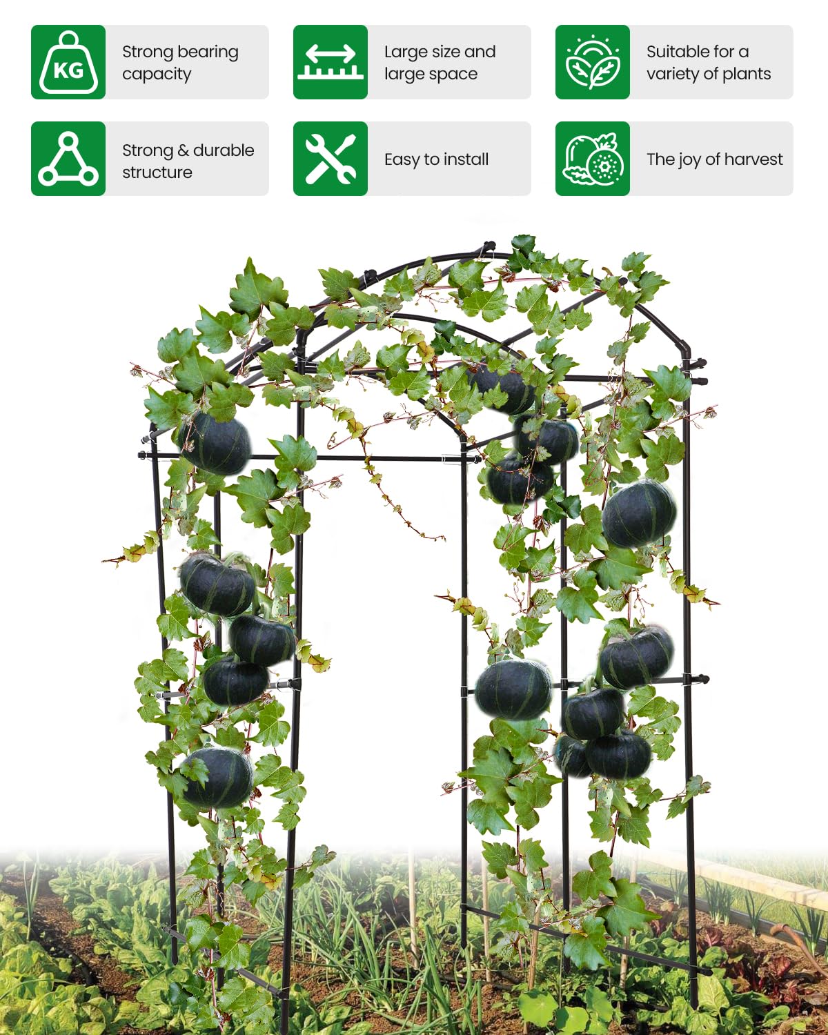 Snapklik.com : Garden Arch Trellis, Super Strong Structure 7 FT Tall PE ...