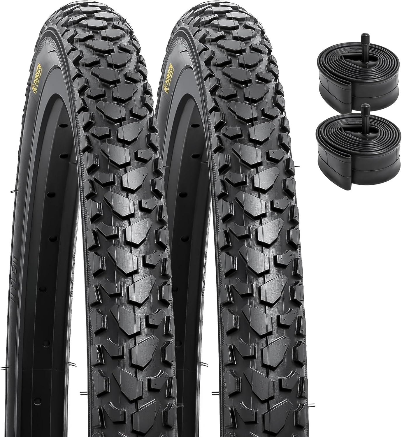 Amazon | YunSCM 2本セット,22 1.75 タイヤ,22x1.75 47-457 自転車タイヤ + 22x1.75/2.25 チューブ 肉厚 米式バルブ32mm+タイヤレバー ...