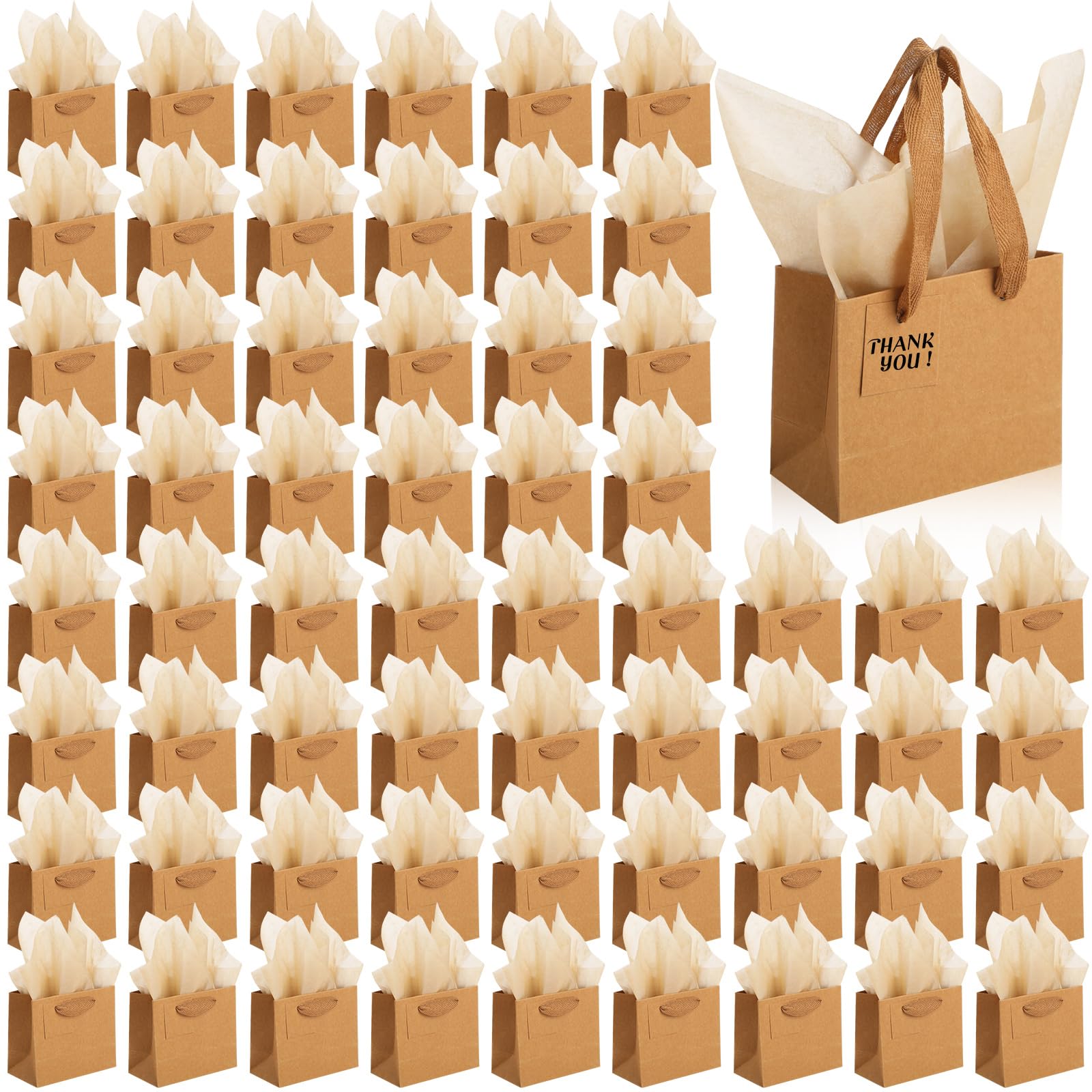 Amazon.com: Qilery 50 Pcs Wedding Mini Paper Gift Bags Bulk with Tissue ...